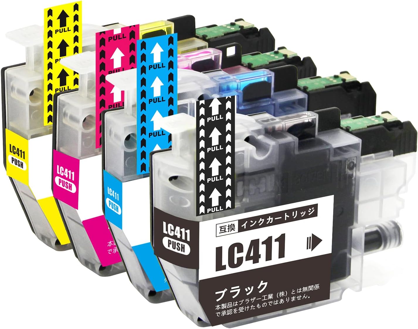 Amazon.co.jp: LC411-4PK 互換インクカートリッジ Brother用 ブラザー LC411 4色セット LC411BK LC411C LC411M LC411Y 染料 ...