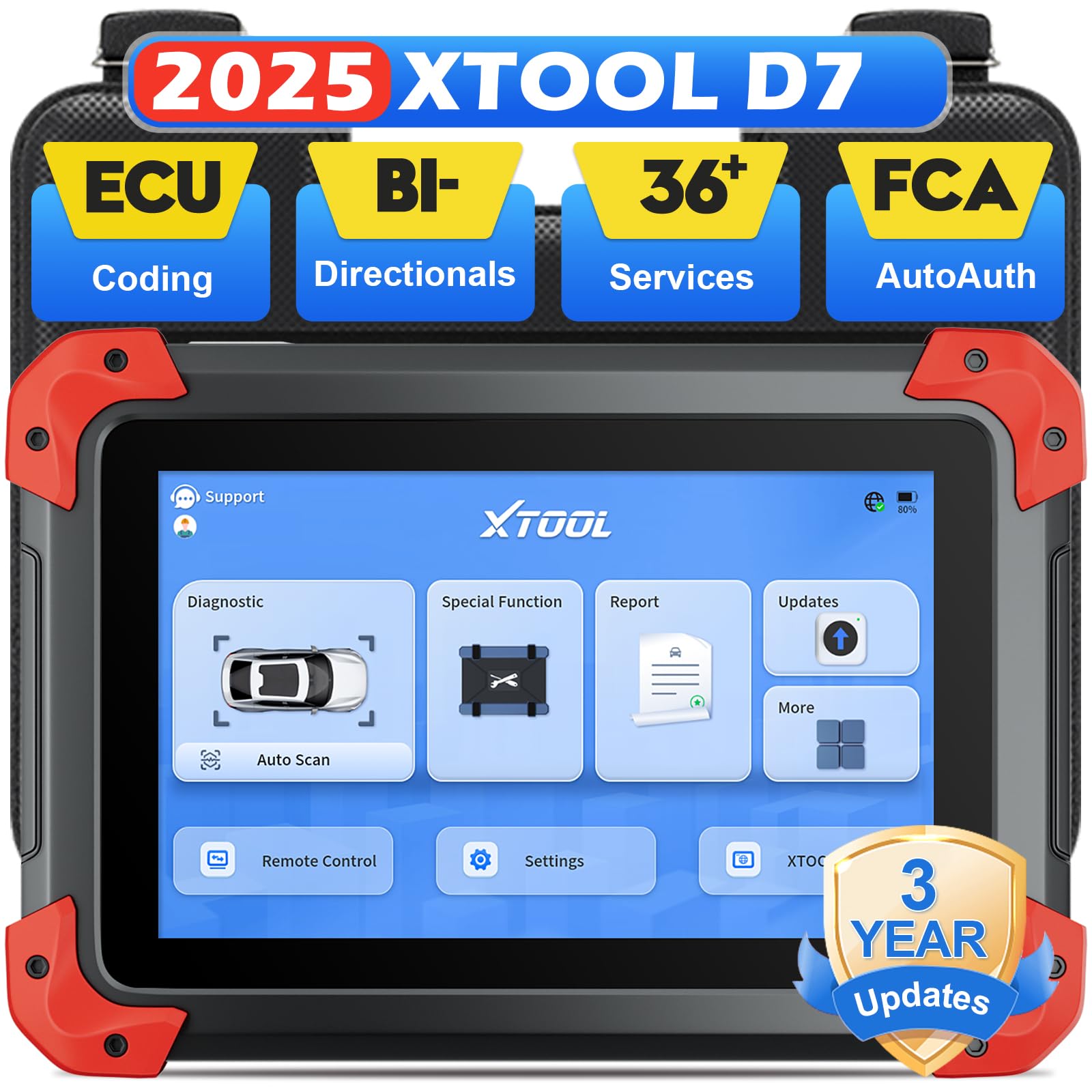 XTOOL D7 Bidirectional Scan Tool, 2025 Car Diagnostic Scanner with ECU ...