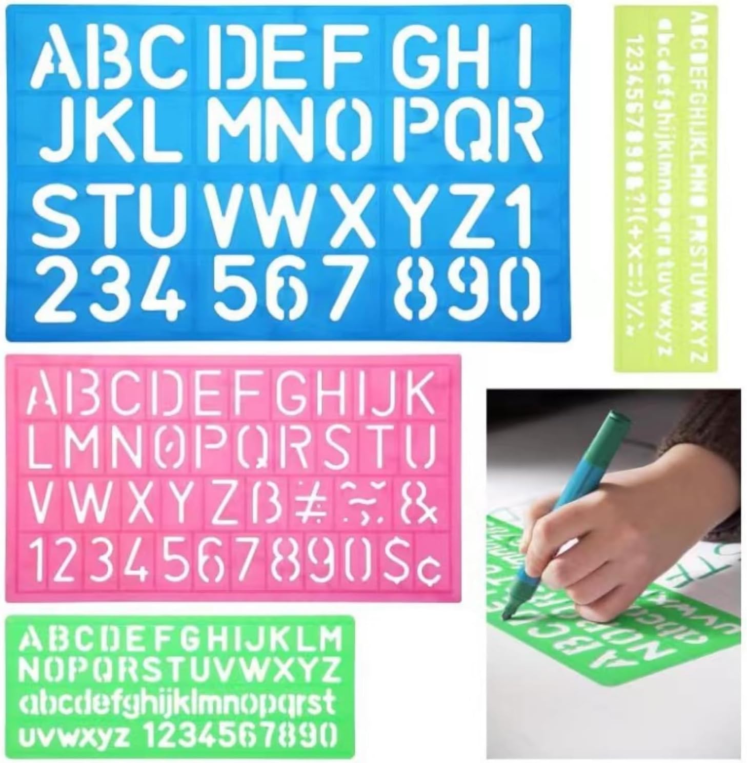 Amazon.co.jp: YFFSFDC Template Alphabet Numeric Letter Template Set of ...