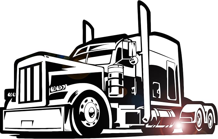 Amazon.com: Large Vinyl Wall Decal American Semi Trucks SUV Car Garage Decor Stickers Mural ...