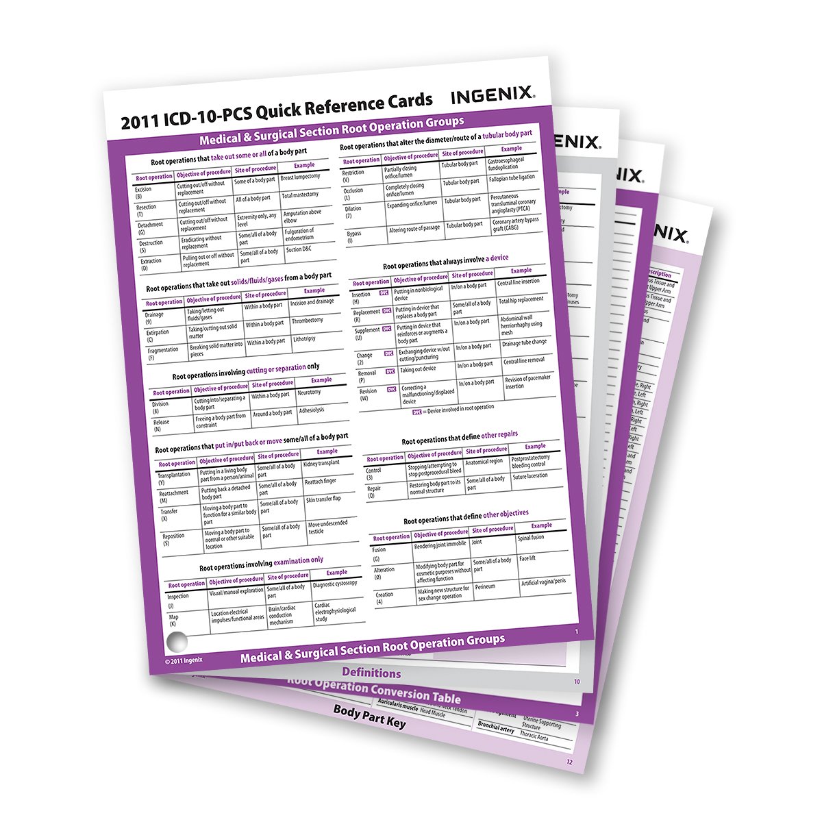 ICD-10-PCS Quick Reference Cards 2011: Ingenix: 9781601515650: Amazon ...