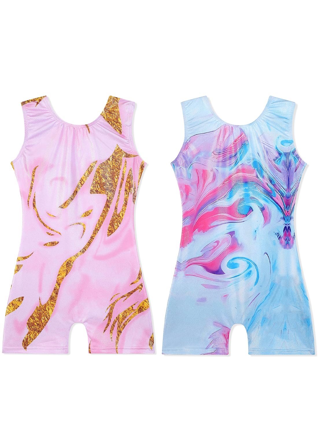 Snapklik.com : Gymnastics Leotards For Girls 2pcs Water Pattern Golden ...