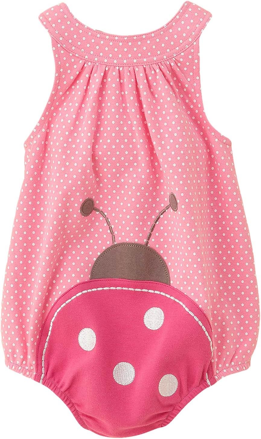 Amazon.com: First Impressions Baby Sunsuit, Ladybug Sun Dress, Pink ...