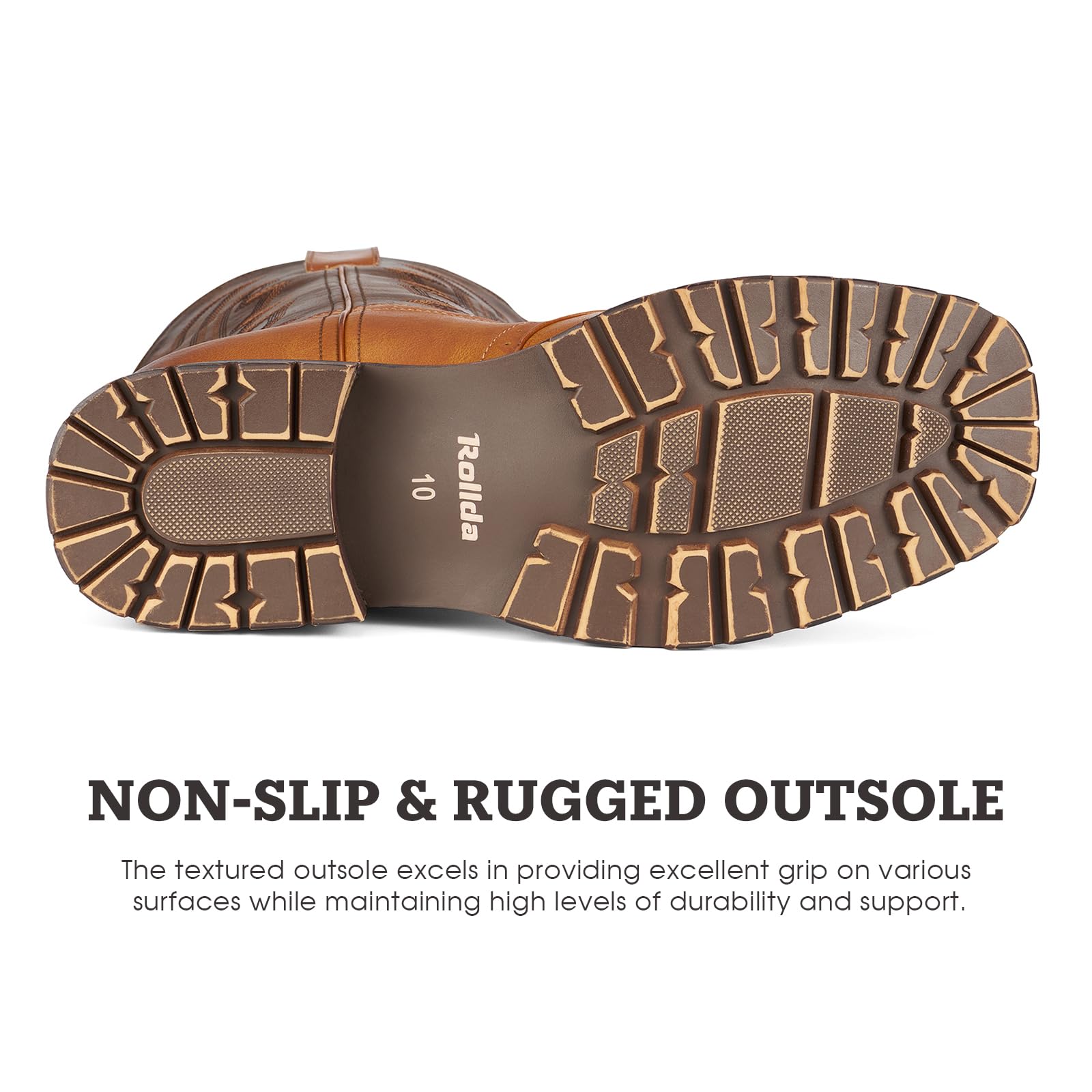 Snapklik.com : Rollda Cowboy Boots For Men Western Boots Square Toe ...