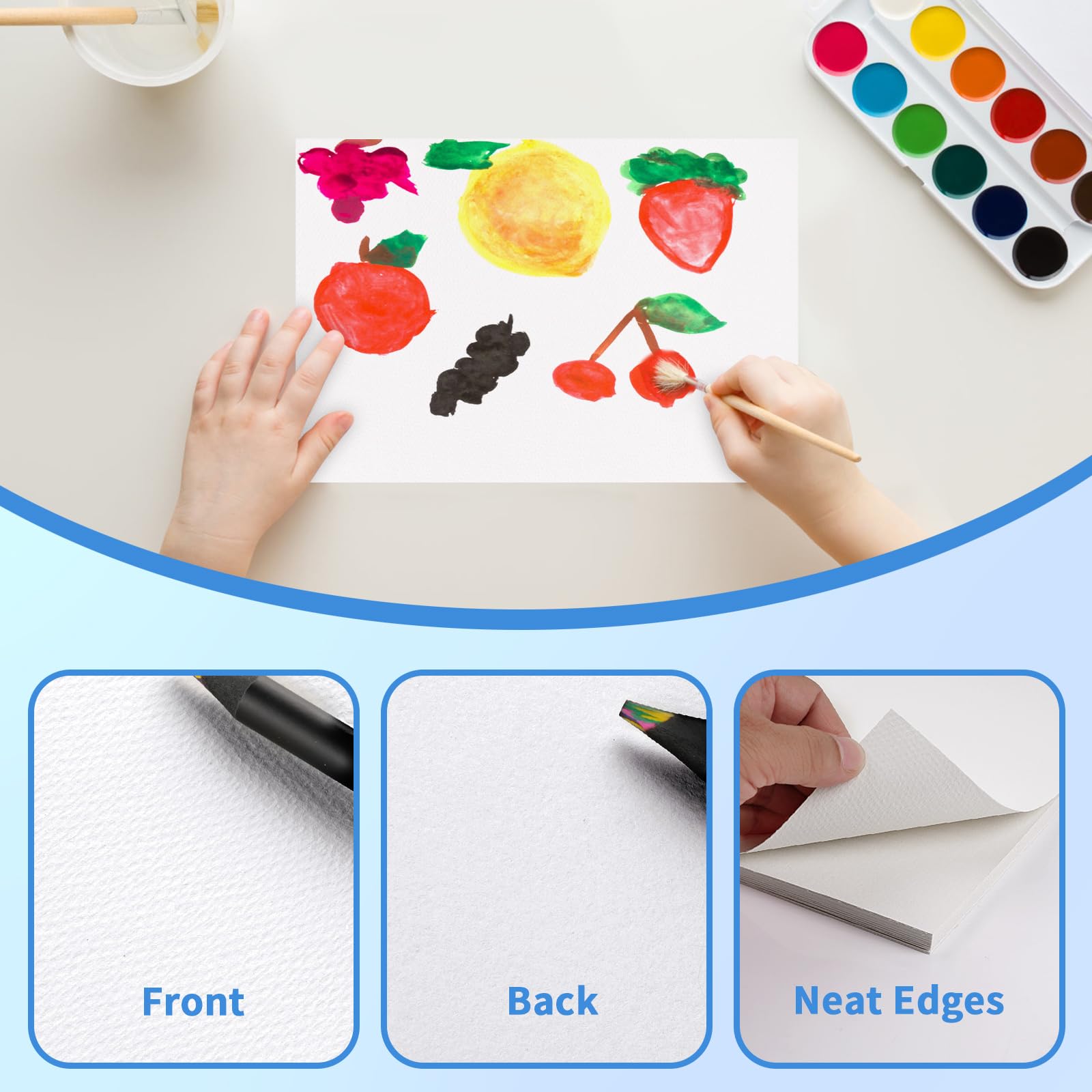 Snapklik.com : 59 Sheets Watercolor Paper, 5 X 7 Inch Cold Press Water ...