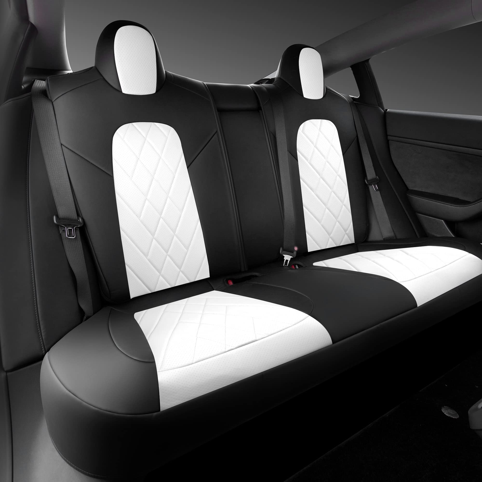 Snapklik.com : Tapha Faux Leather Seat Cover Set For Tesla Model 3 2017 ...