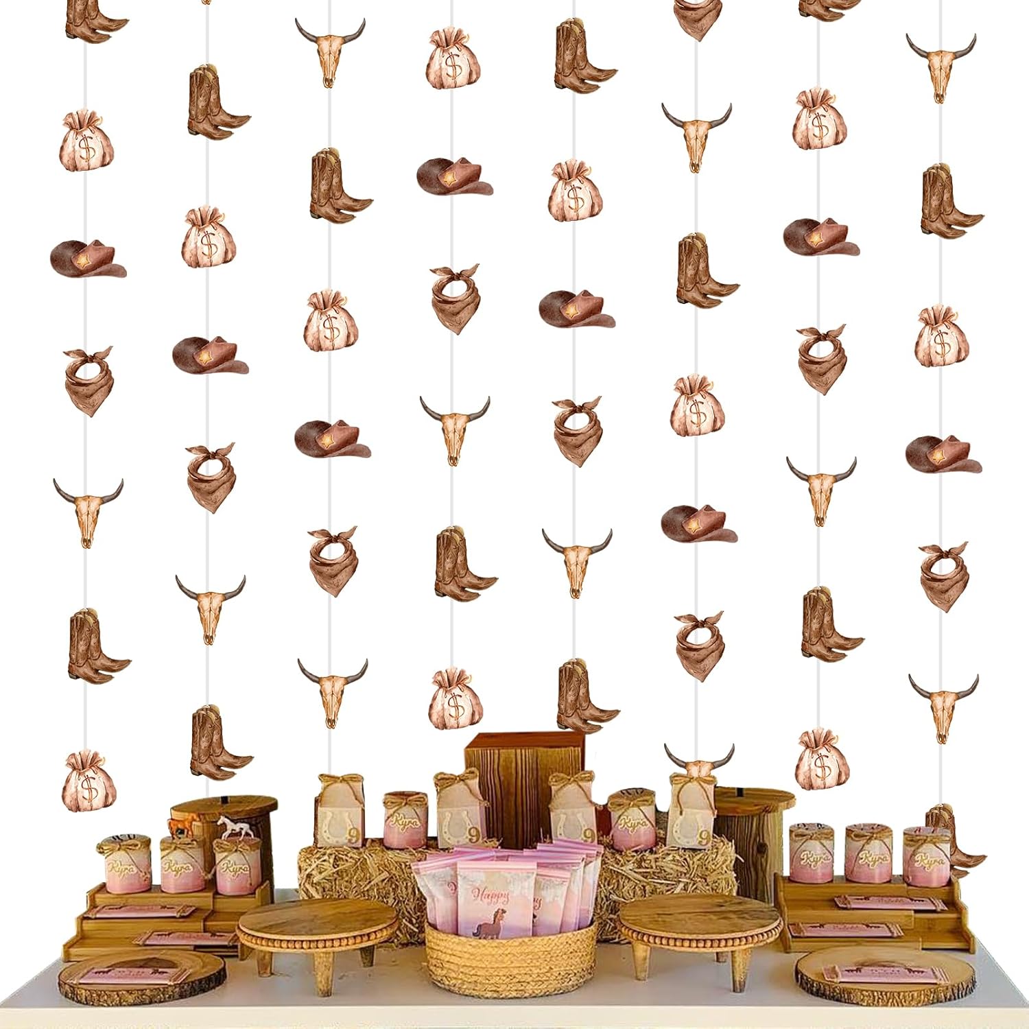 Amazon.com: Kreatwow Western Cowboy Party Hanging Garland Wild West ...