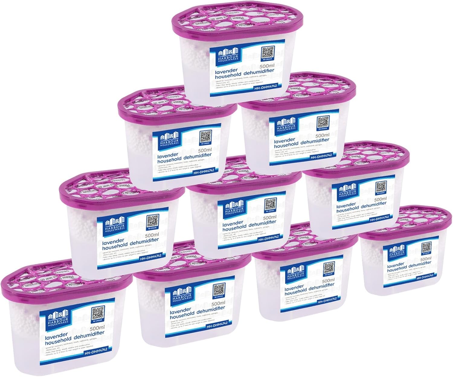 Harbour Housewares Dehumidifier 500ml Pack of 10 - Lavender - Interior ...