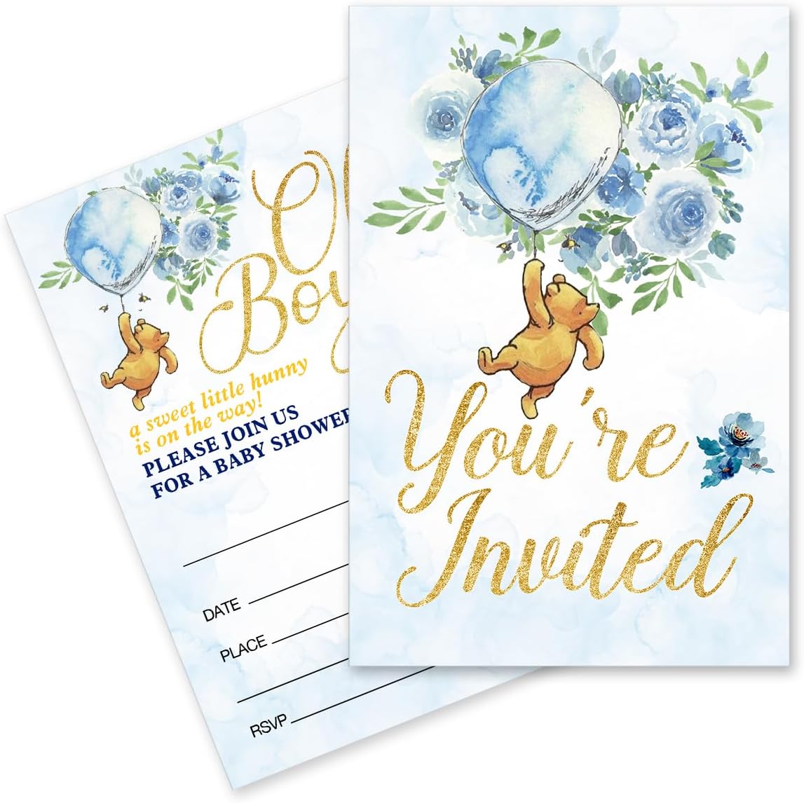 Amazon.com : YIDOU Blue We Can Bearly Wait Baby Shower Party ...
