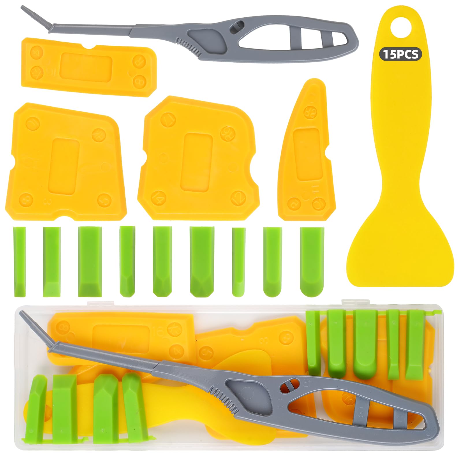 Snapklik.com : 15PCS Caulking Tool Kit Sealant Silicone Finishing Tools ...