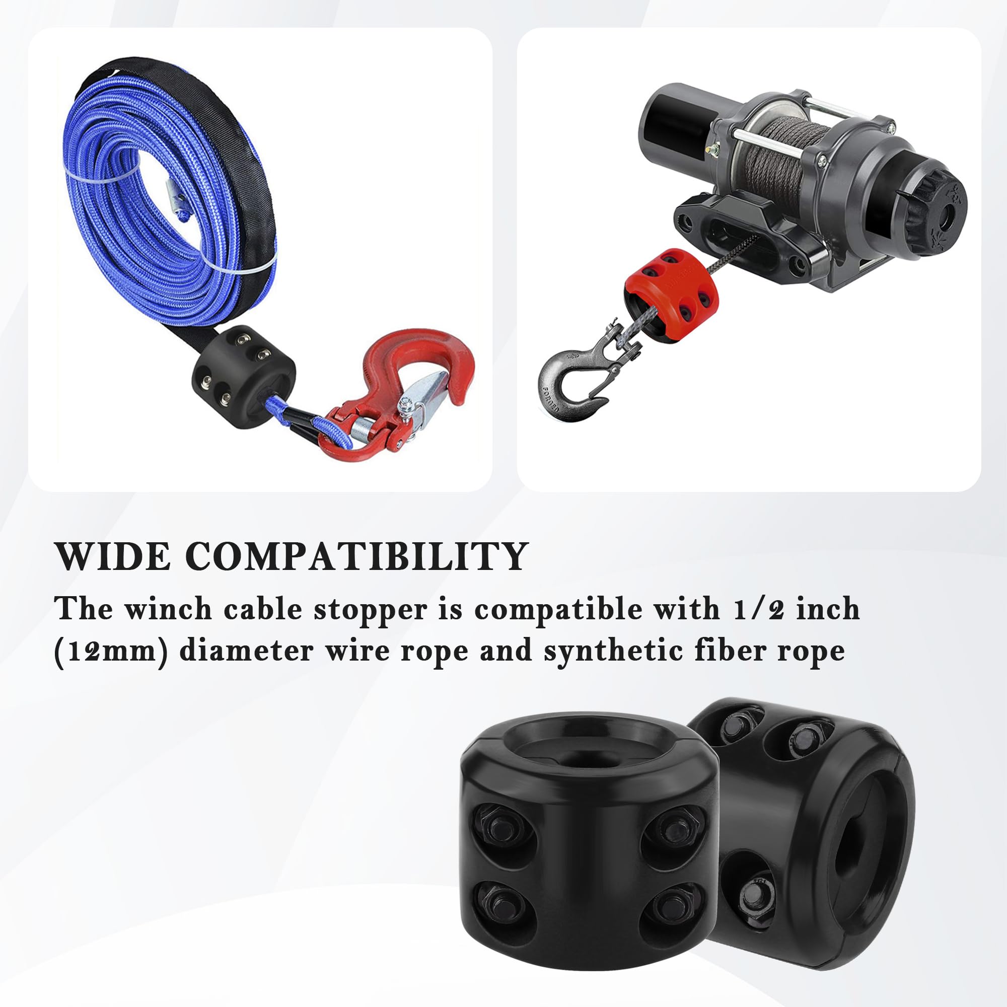 Snapklik.com : Rubber Winch Stopper For Cable & Synthetic Rope,Colorful ...