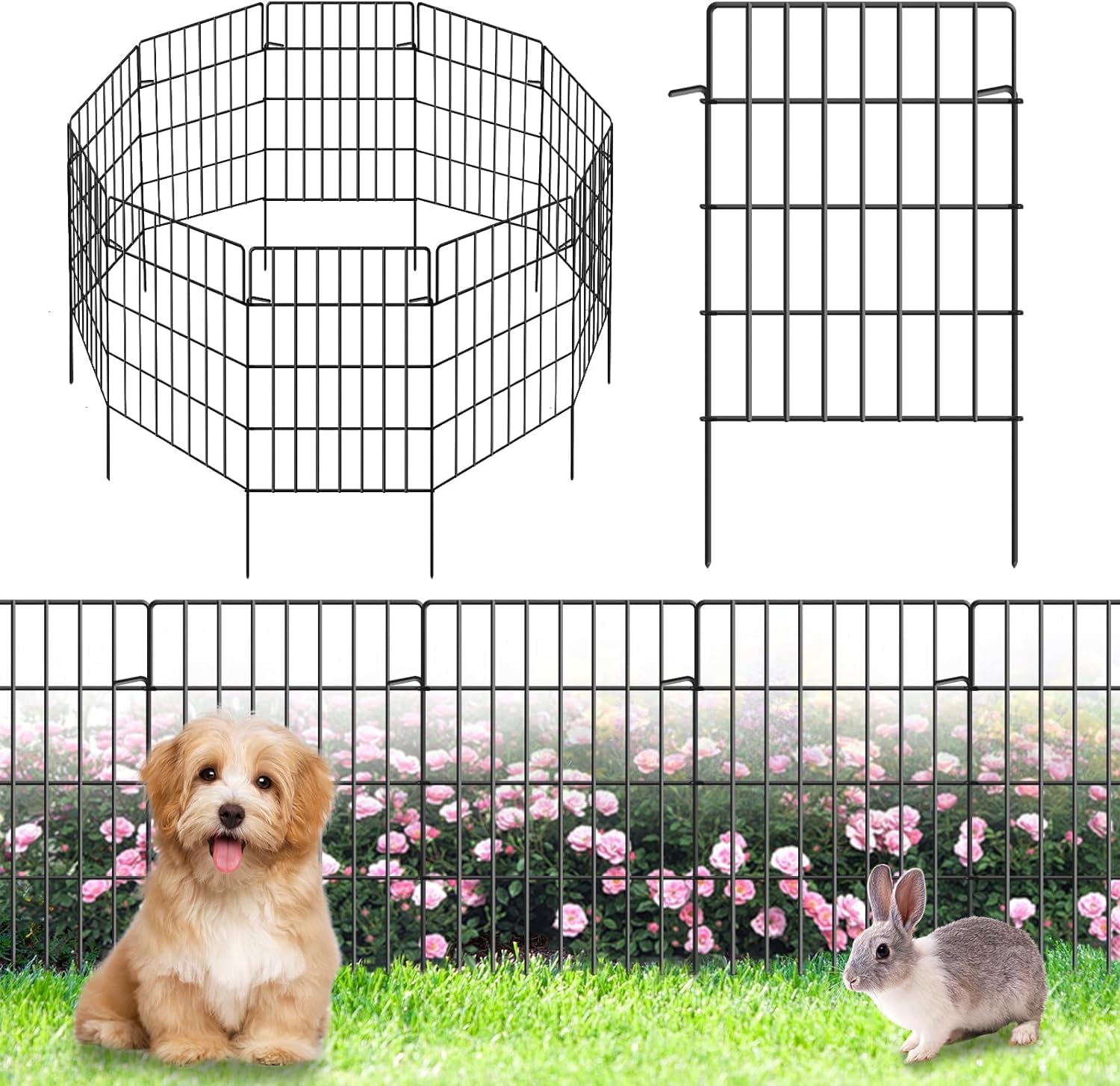 Amazon.com : 25 Pack Animal Barrier Fence + 10 Panels Outdoor Dog Fence ...