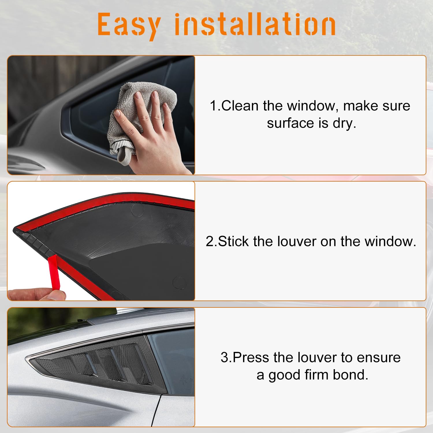 Snapklik.com : AMSPRAC Rear Window Louvers Trim Cover Panel Compatible