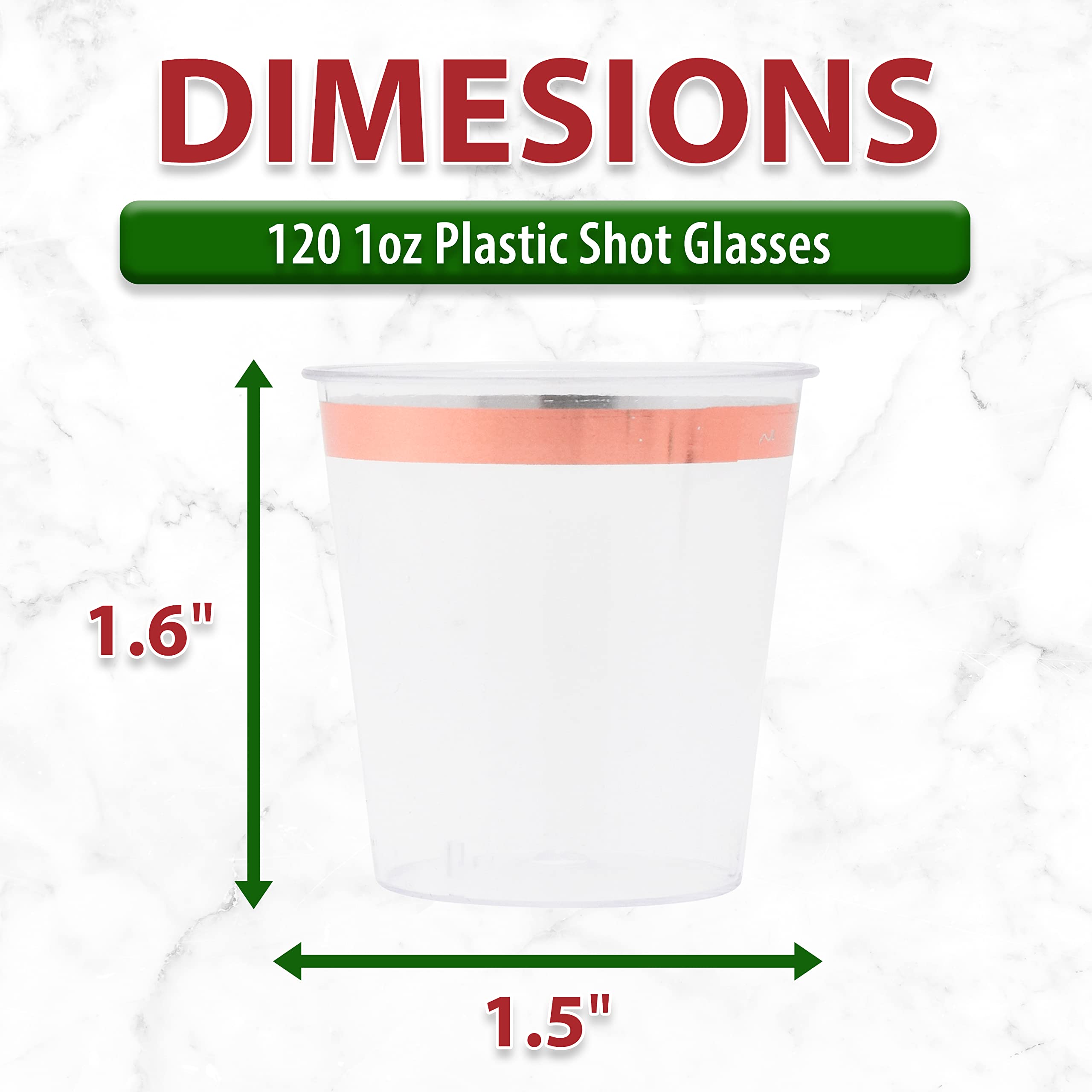 Snapklik.com : Mandala Crafts 120 Hard Clear Plastic Shot Glasses 1 Oz ...