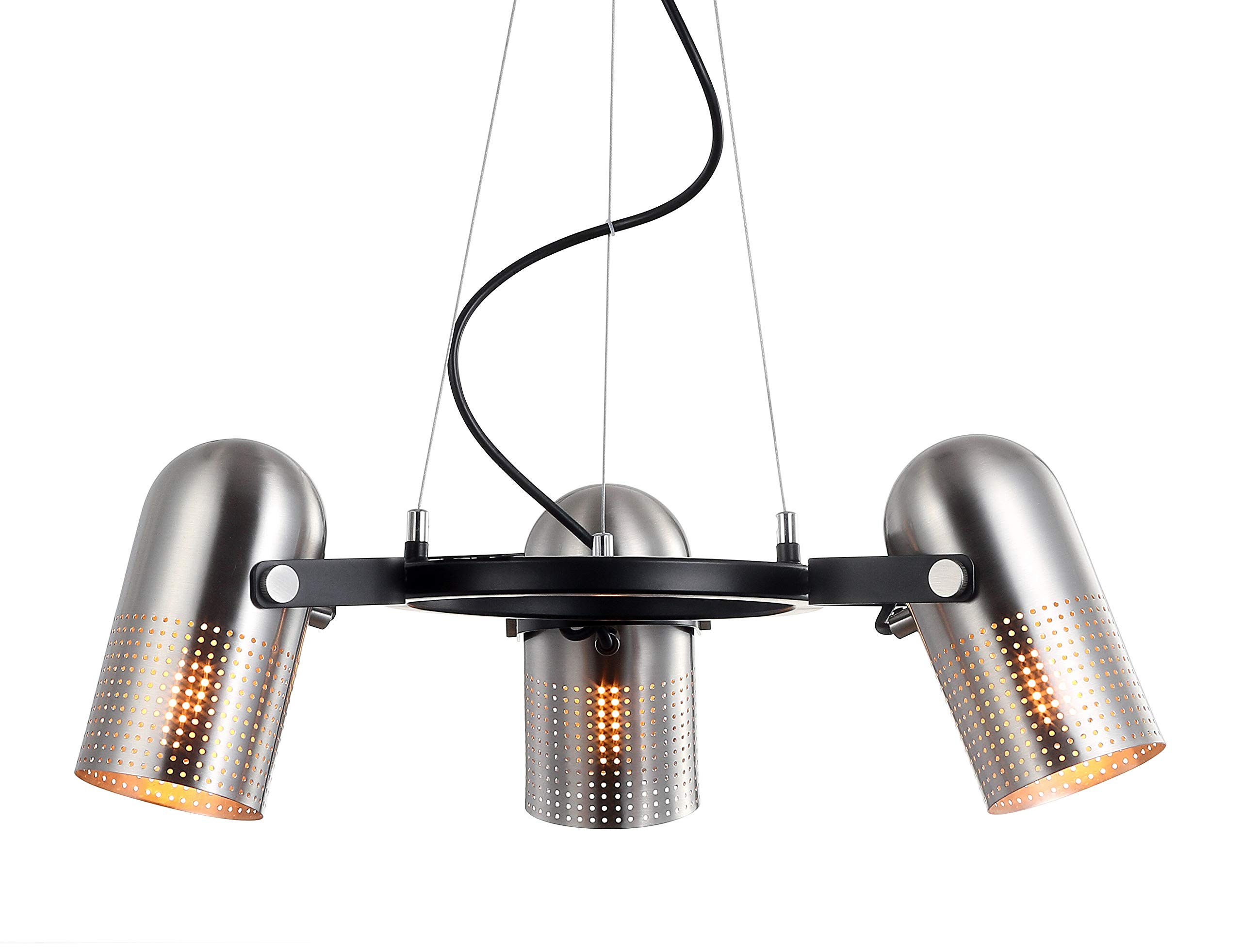 JONATHAN Y JYL6128A Loki 22" 3-Light Adjustable Metal LED Pendant ...