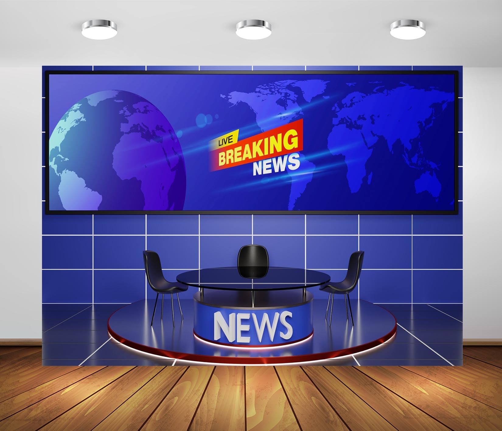 News Show Background Virtual News Studio Set Green Screen Background