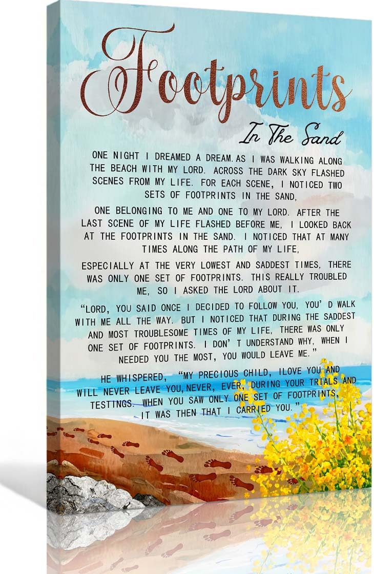 Footprints In The Sand Prayer Footprints Prayer Cards