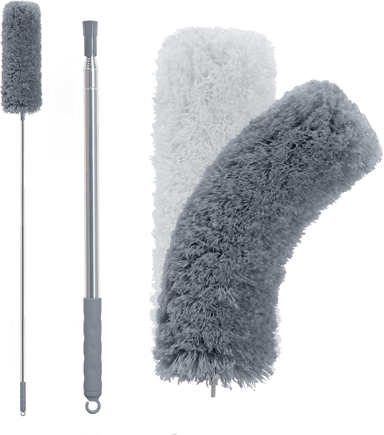 Microfiber Feather Duster Bendable & Extendable Fan Cleaning Duster ...