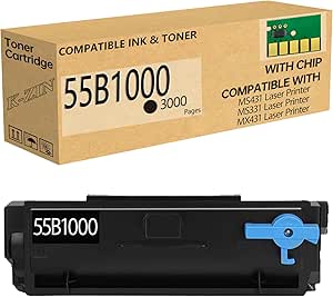 Amazon.com: K-ZIN 55B1000 Black Toner Cartridge(with Chip) Compatible ...