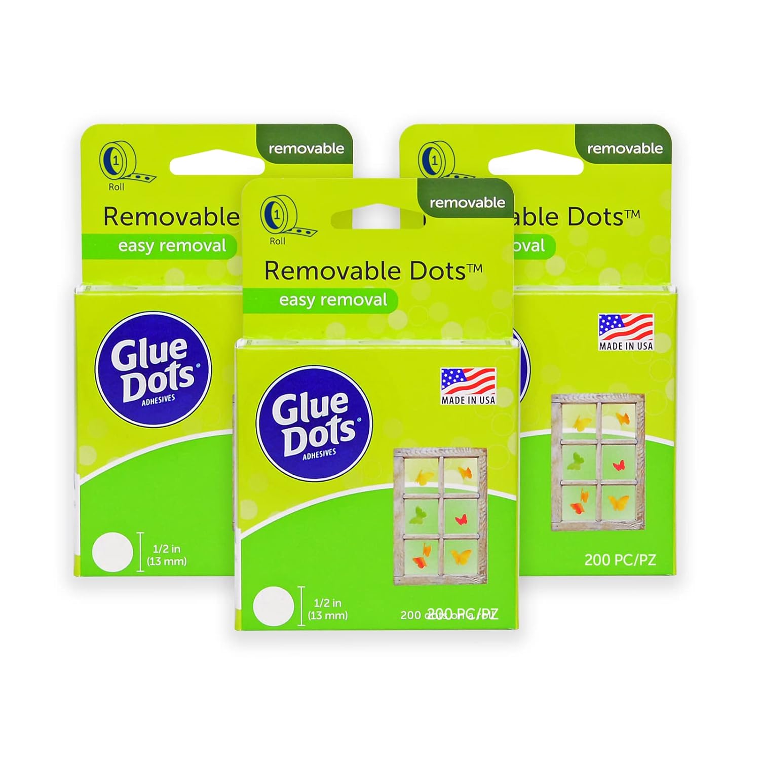 Amazon.com: Glue Dots Double-Sided Removable Dots, 3 Pack, 1/2'', Clear ...