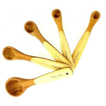Amazon.com: Long Handle Wooden Measuring Spoons by utensi, Set of 4 ...