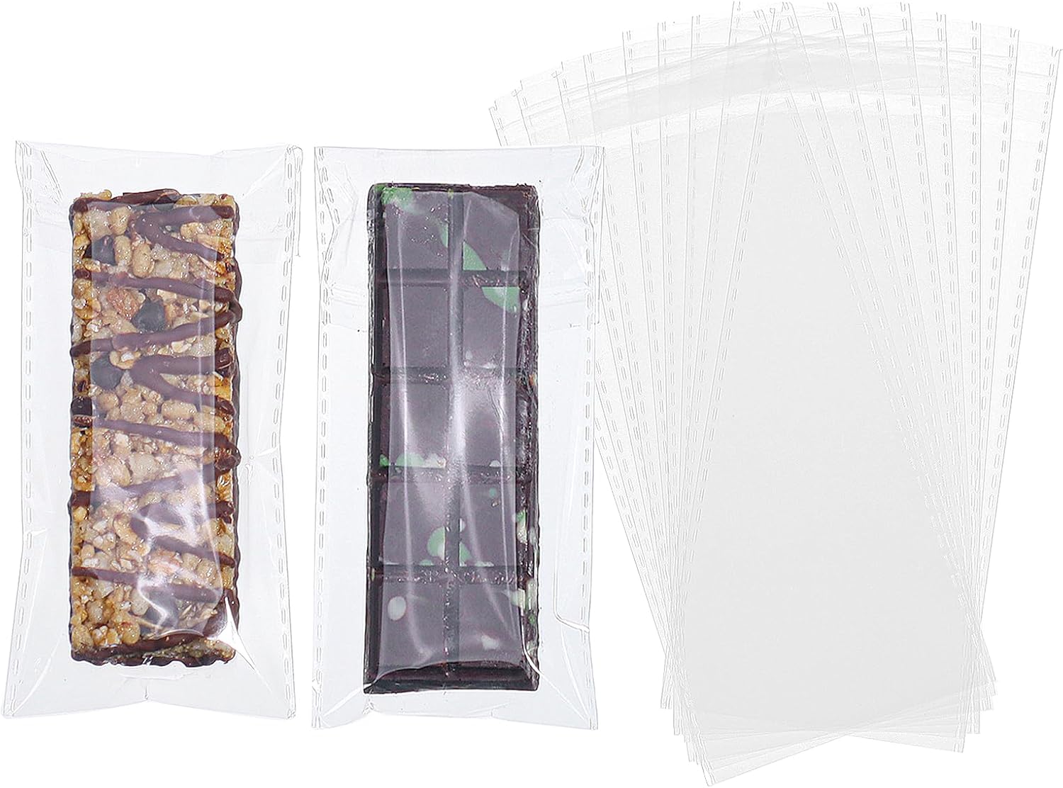 Amazon.com: JCXGRVC 200 Pack 3x6Inches Self Adhesive Granola Bar Bags ...