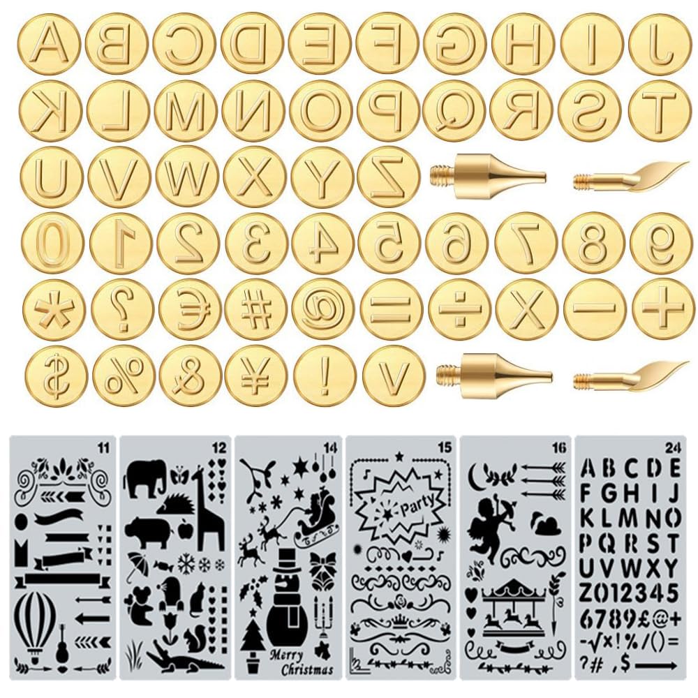 Ryoma 56Pieces Wood Burning Tips Number Symbol Wood Burning Tip Set for ...
