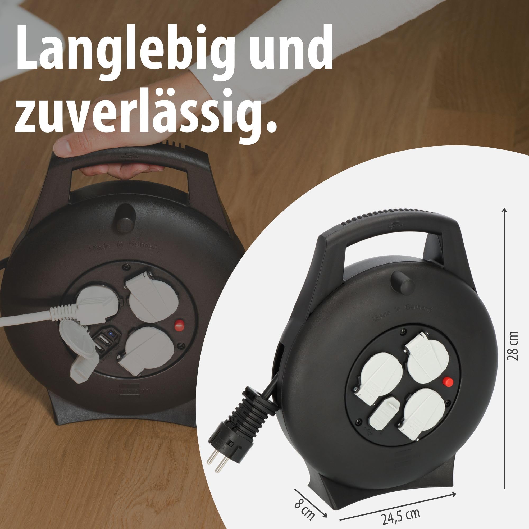 Binnen Haspel Draaggreep Brennenstuhl Vario Line Elektrische Haspel 4 ...
