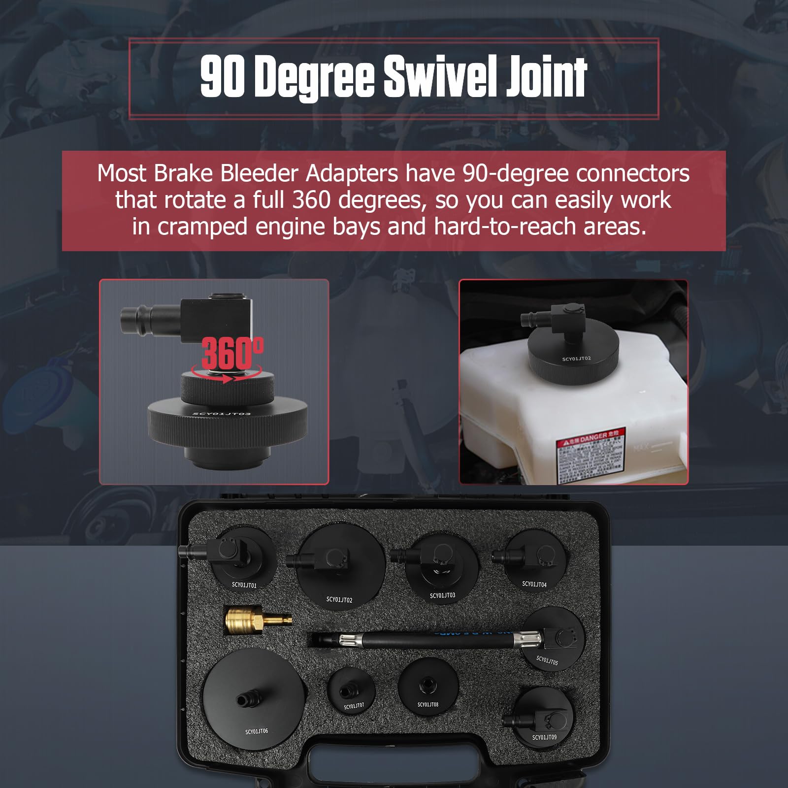 Snapklik.com : Brake Bleeder Adapter 10-Piece, Master Cylinder Bleeder ...