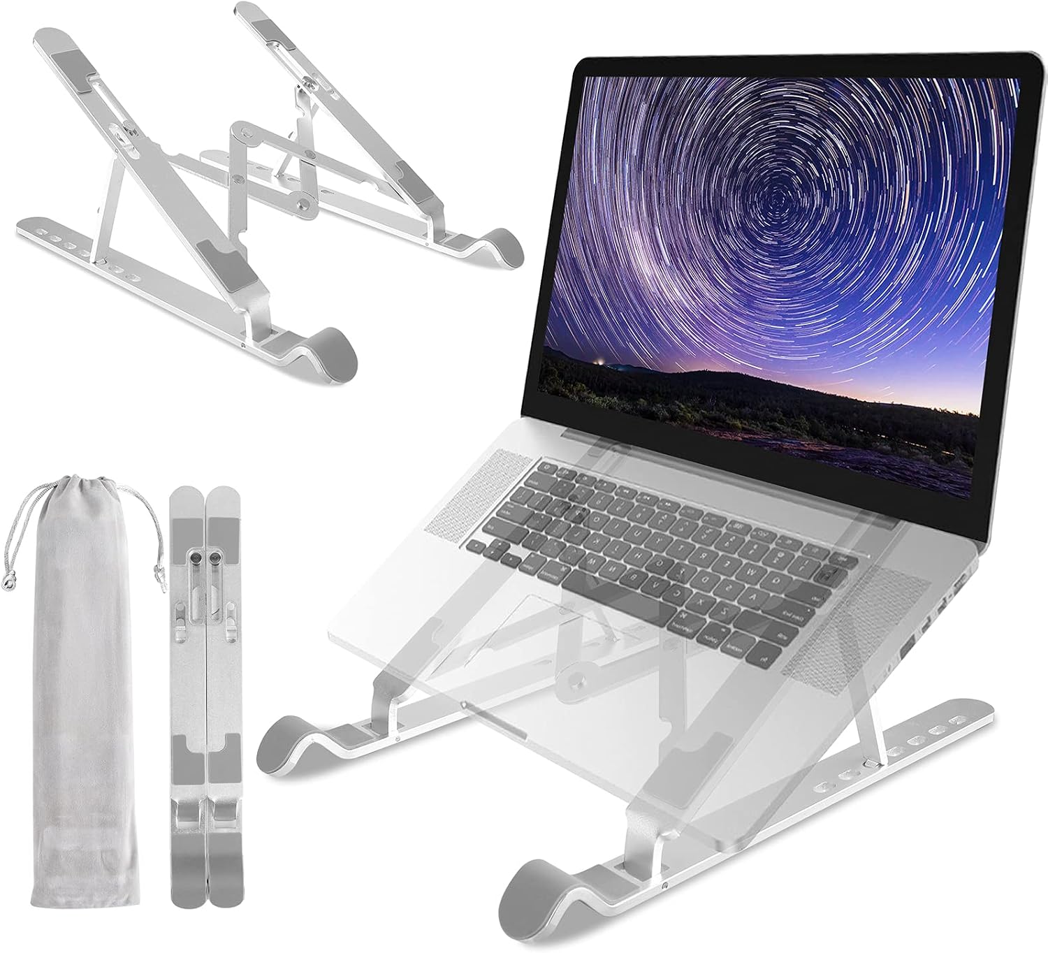 Amazon.com: Portable Adjustable Laptop Stand for Desk, Laptop Shelf ...