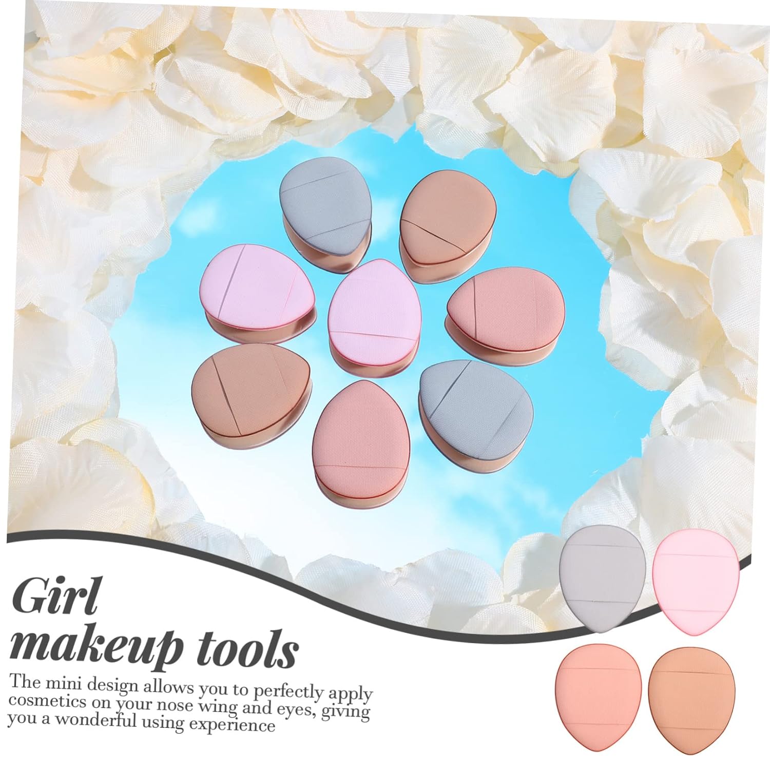 Mipcase 24 Pcs Mini Puff Finger Size Powder Puff Makeup Powder Puff ...