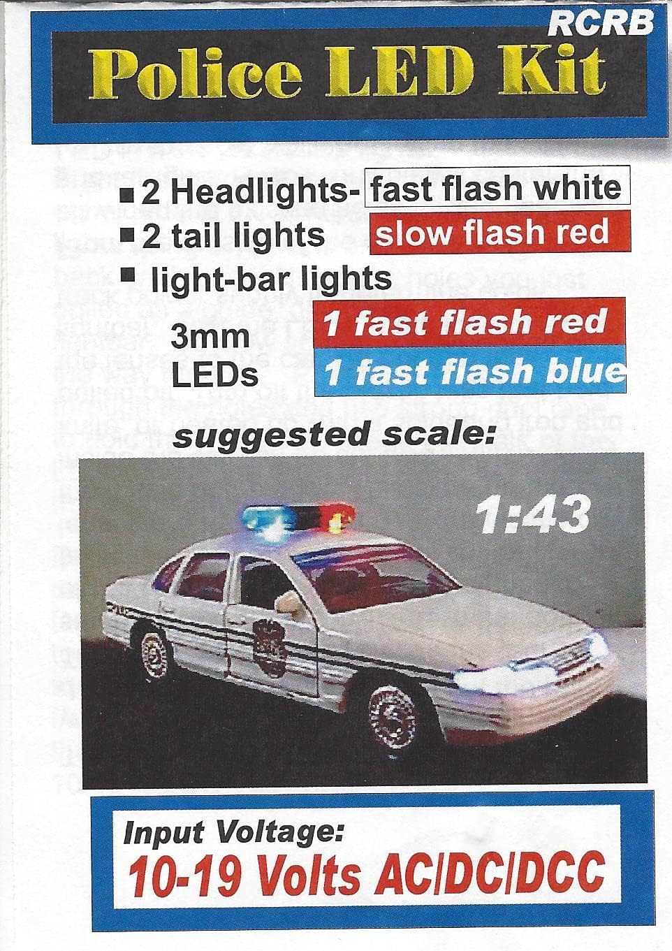 Amazon.com: RCRB Emergency Model Model Vehicle Flashing Red/Blue LED ...