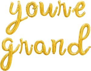 Amazon.com: Cursive Script Letter Balloons - YOURE GRAND 16" Inch ...