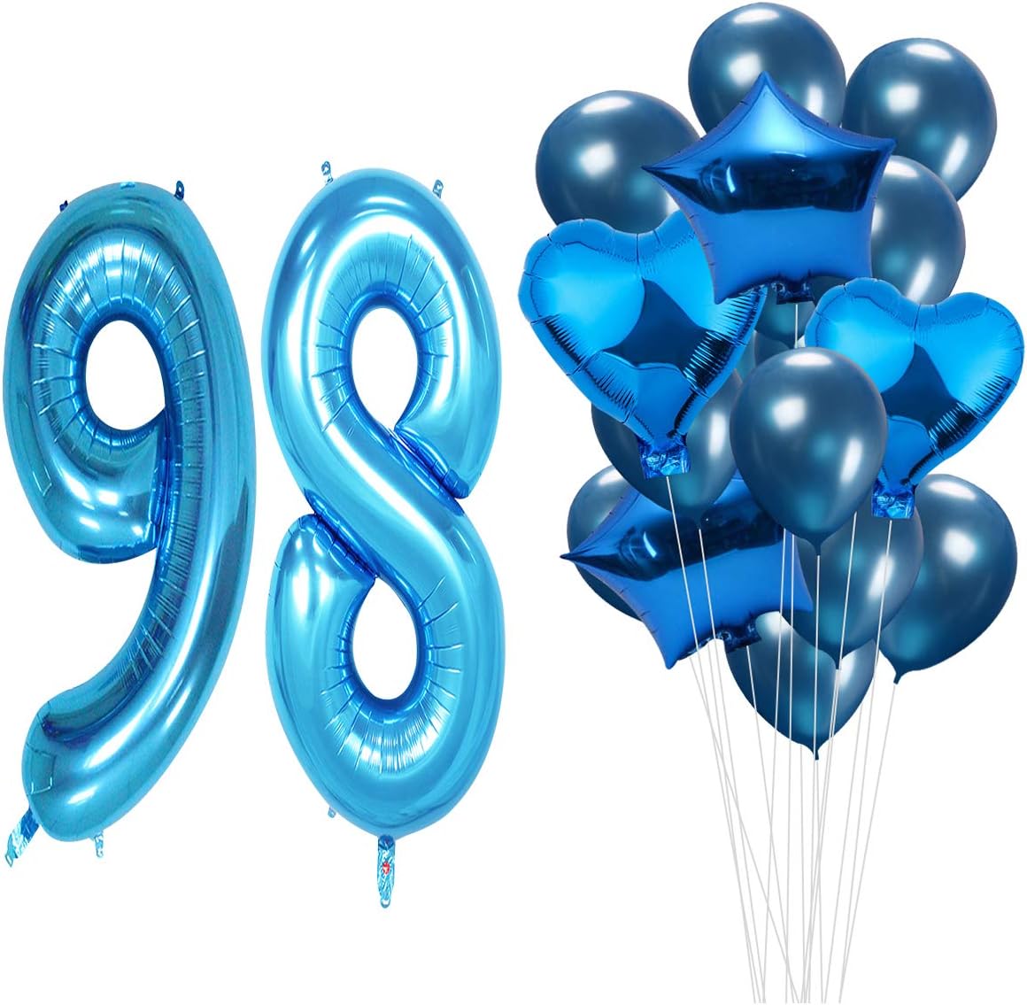 Amazon.com: 40 Inch Blue 98th Birthday Helium Jumbo Digital Number 98 ...