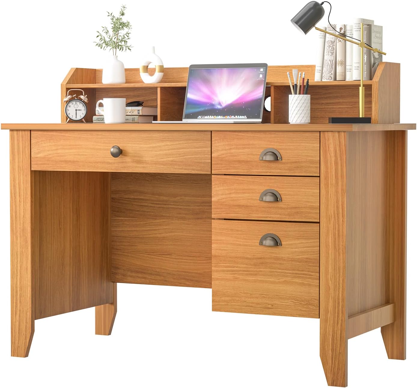 Amazon.com: HOMBCK Computer Desk with Drawers, Office Desk with Drawers ...