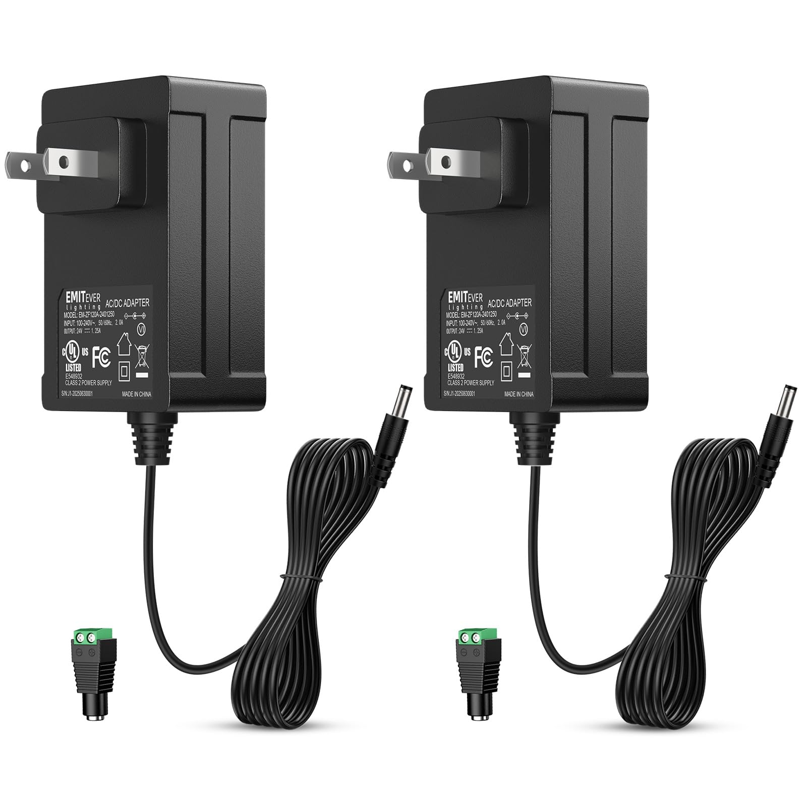 Snapklik.com : DC 24V 30W Power Supply 2 Pack, LED Power Adapters ...