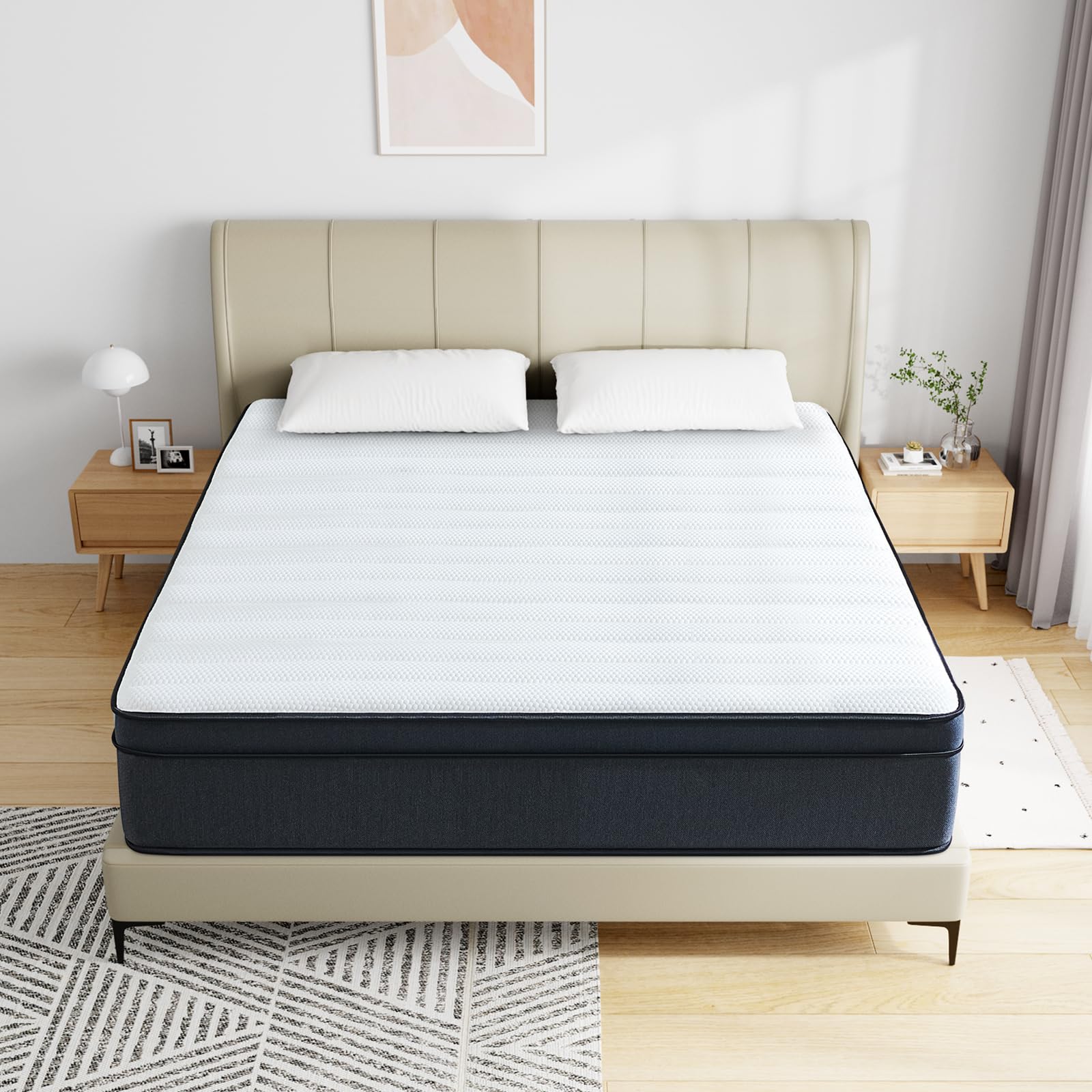 Queen Mattress, 12 Inch Memory Foam Hybrid Mattress, Queen Size Medium ...