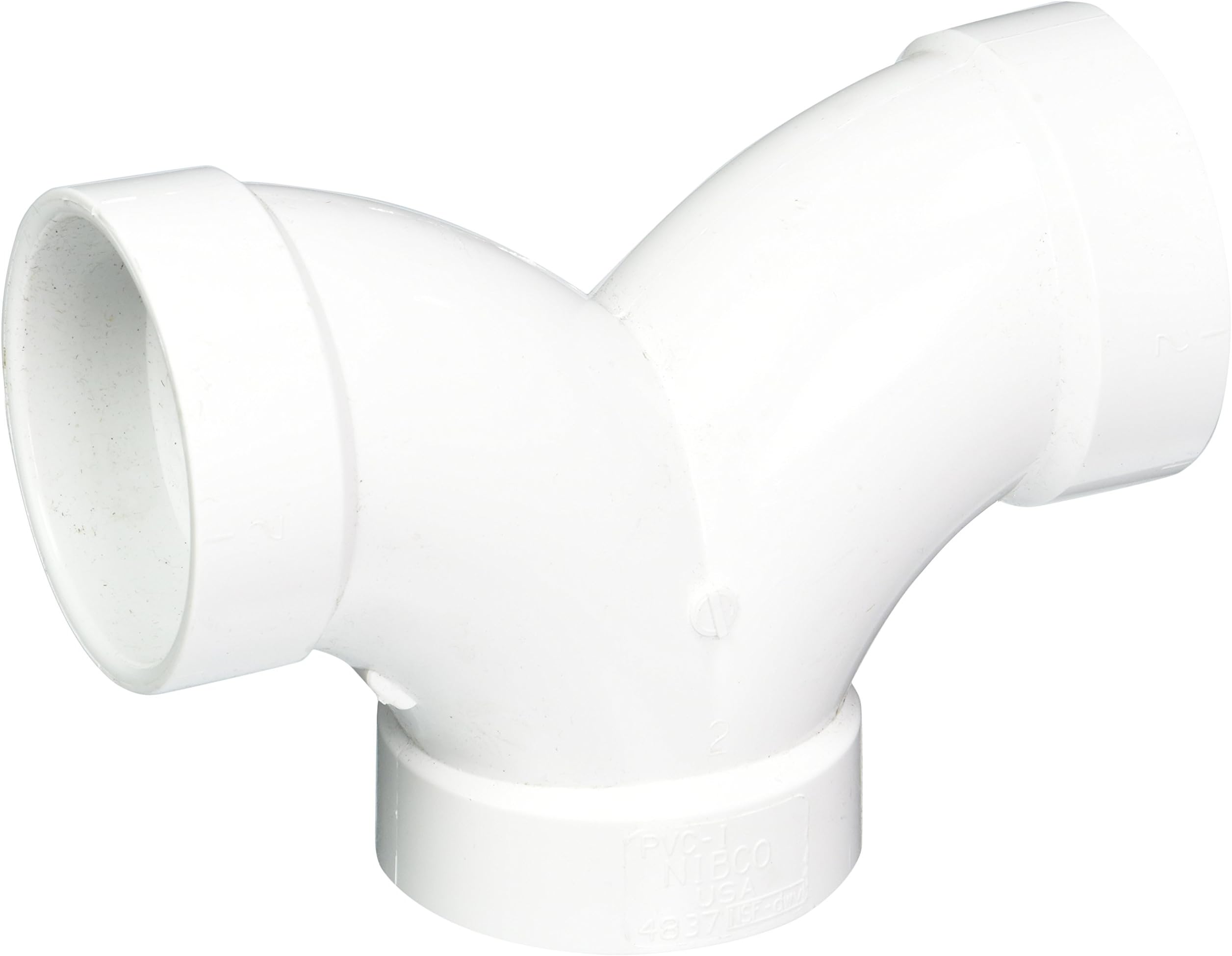 Canplas 193724 PVC DWV 2-Way Cleanout FTG, White - Pipe Fittings ...