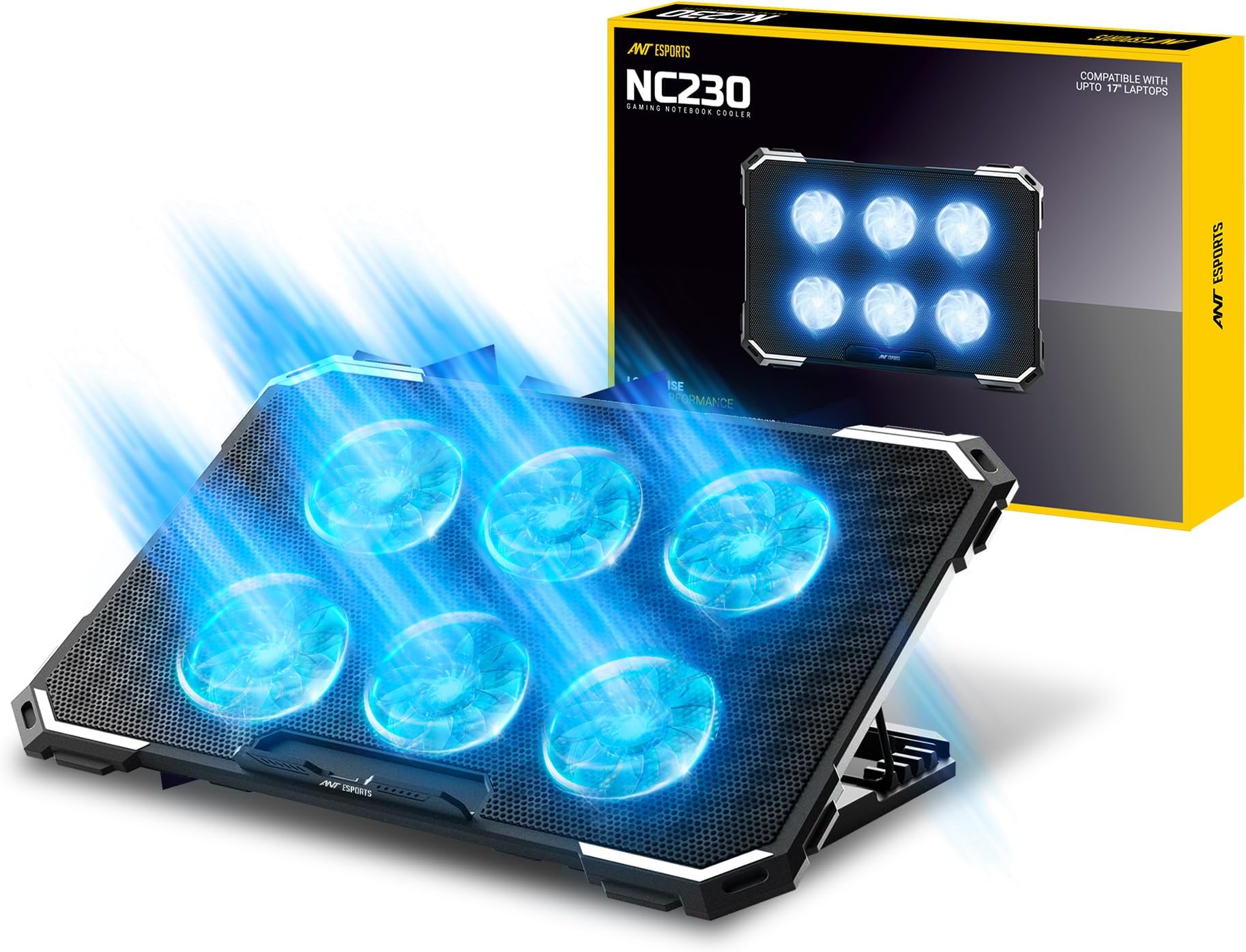 Ant Esports NC230 RGB Gaming Notebook Cooler, 10" - 17" + Gaming Laptop ...