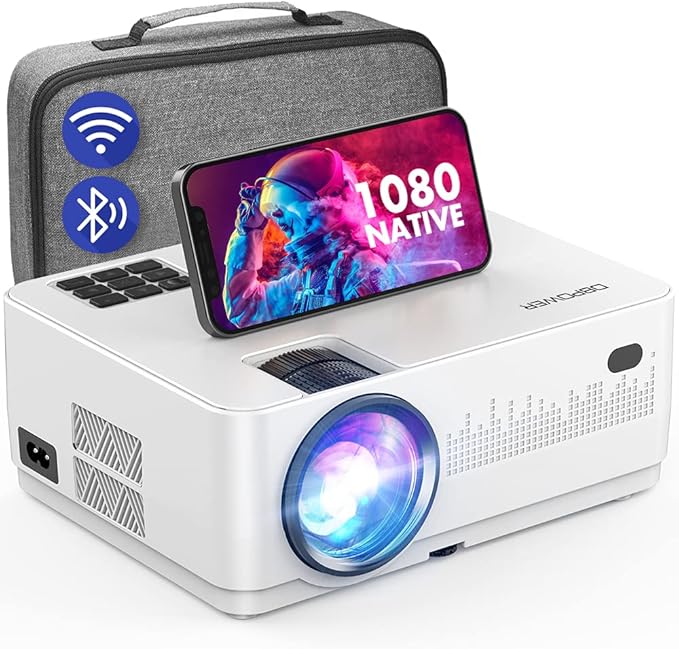DBPOWER 9000L Native HD 1080P WiFi Bluetooth Projector - 4K Support ...