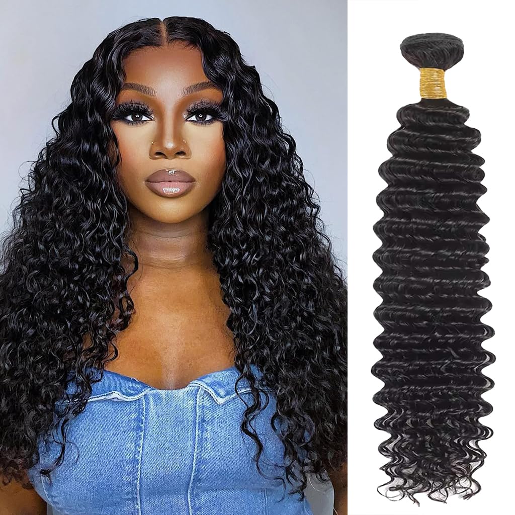 Amazon.com : Deep Wave Human Hair Bundles 18 Inch Deep Wave Bundles 100 ...