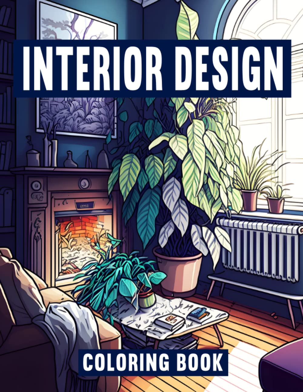 Amazon.com: Interior Design Coloring Book: Adult Coloring Book with a ...