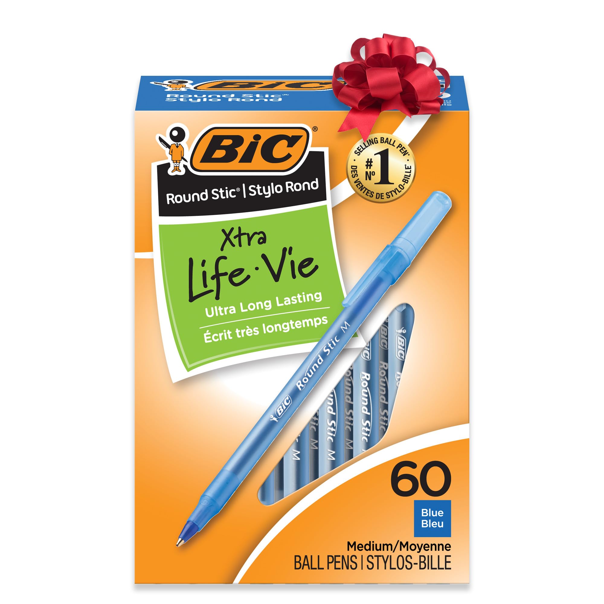Amazon.com : BIC Round Stic Xtra Life Ballpoint Pens, Medium Point (1 ...