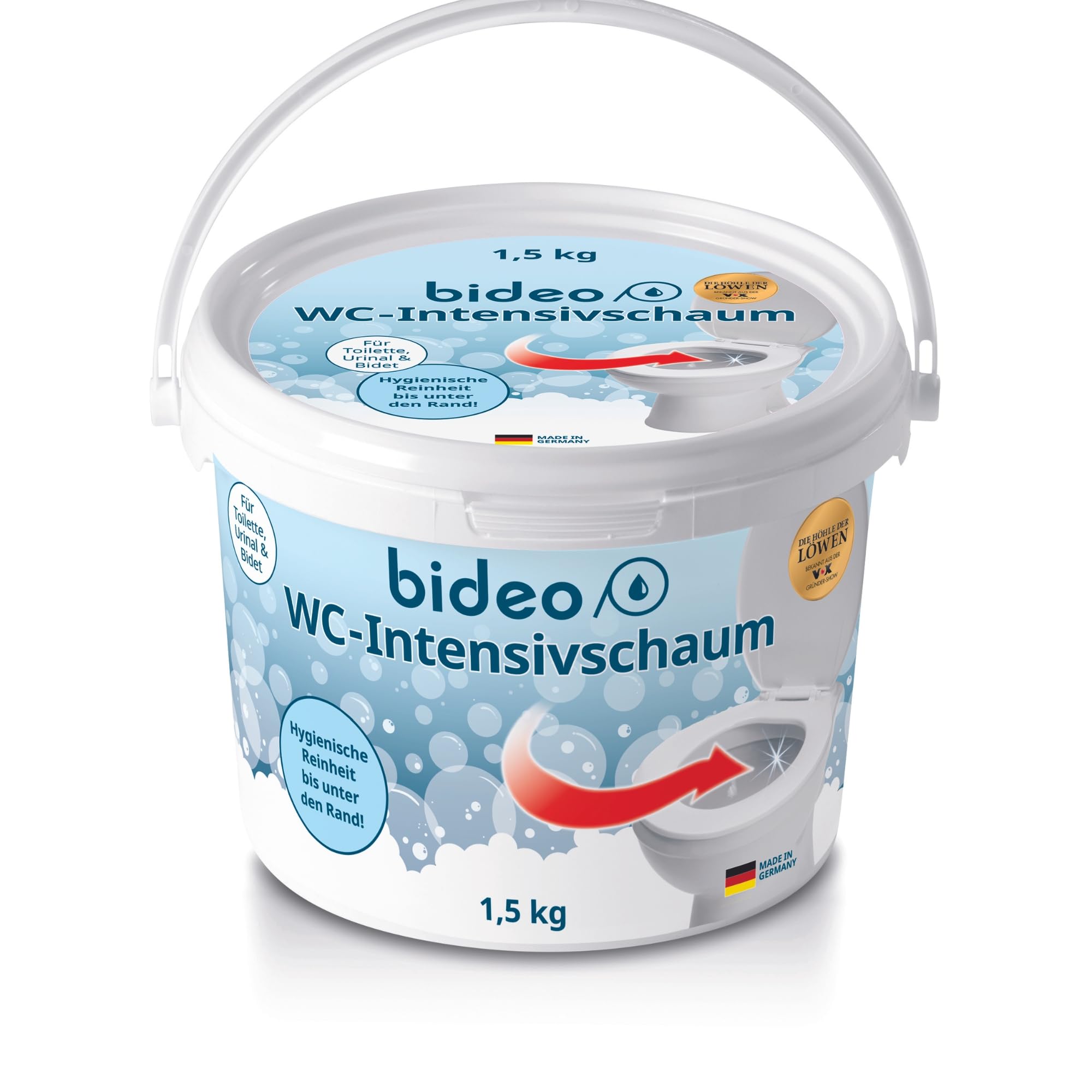 bideo® WC Reiniger-Intensivschaum (1,5 kg) für intensive WC Reinigung ...