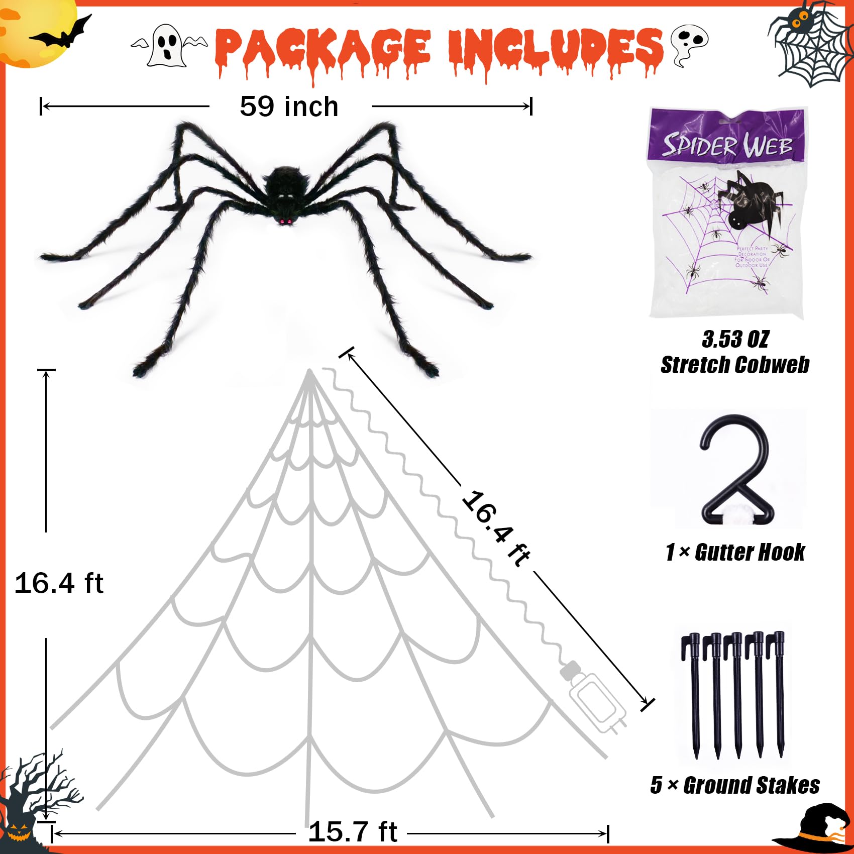 Snapklik.com : Halloween Spider Web Lights Decoration 250LED Light Up ...