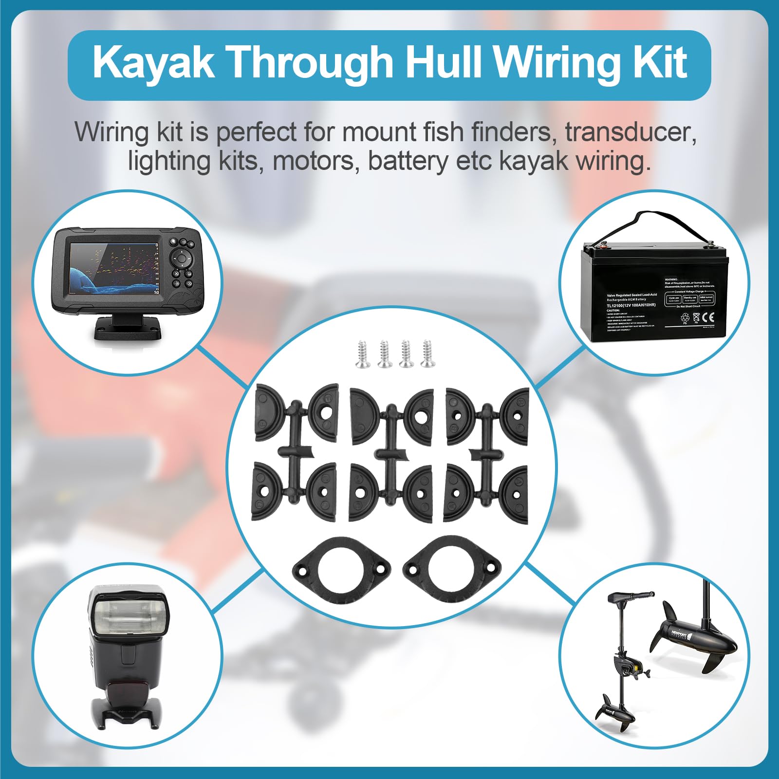 Snapklik.com : Through Hull Wiring Kit For Kayaks, Thru-Hull Wiring ...