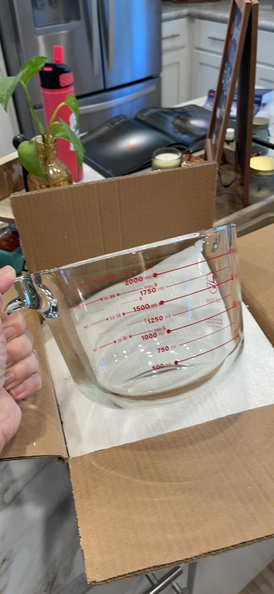 Amazon.com: 8 Cup Large Glass Measuring Cup - Kitchen Mixing Bowl ...