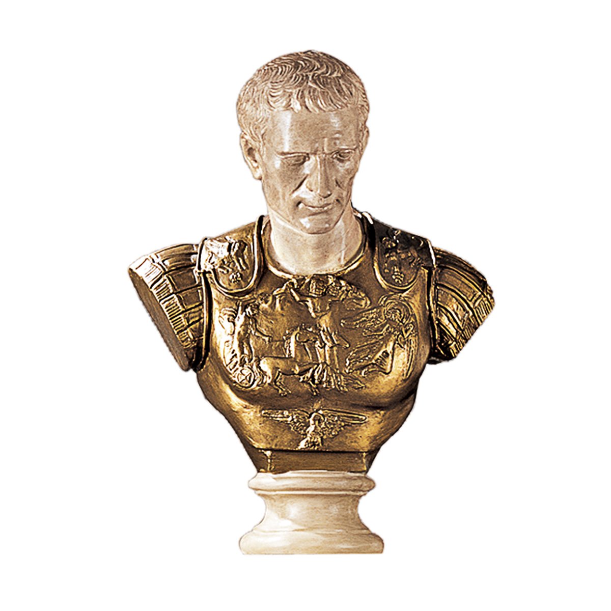 Design Toscano Julius Caesar in Armor Bust Statue, 27 Inch, Faux Bronze ...