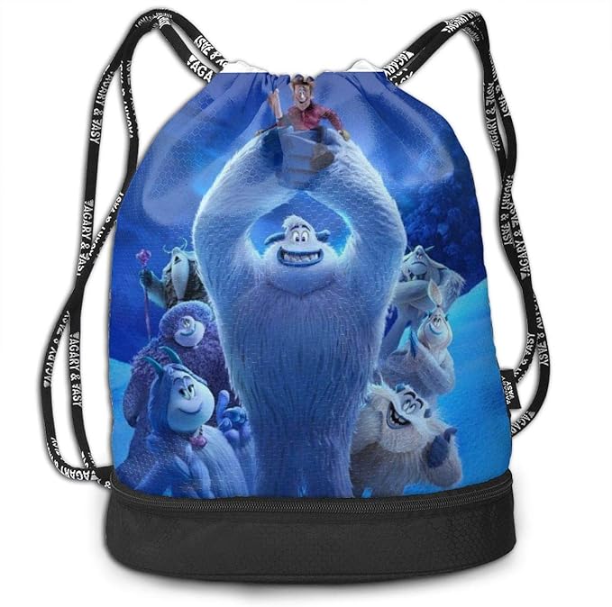 OPLKJ Smallfoot Drawstring Backpack Gym Sports String Bag for School ...
