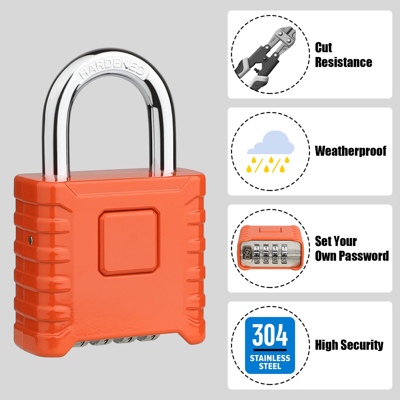 Snapklik.com : Diyife Heavy Duty Combination Padlock One-Touch ...
